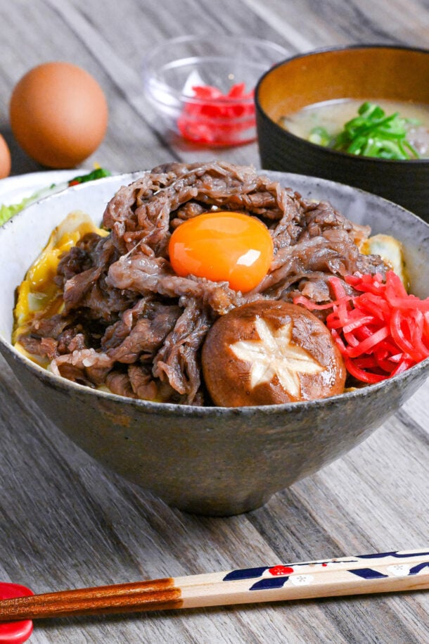 Sukiyaki Don (Sweet and Savory Simmered Beef Rice Bowl) | Sudachi