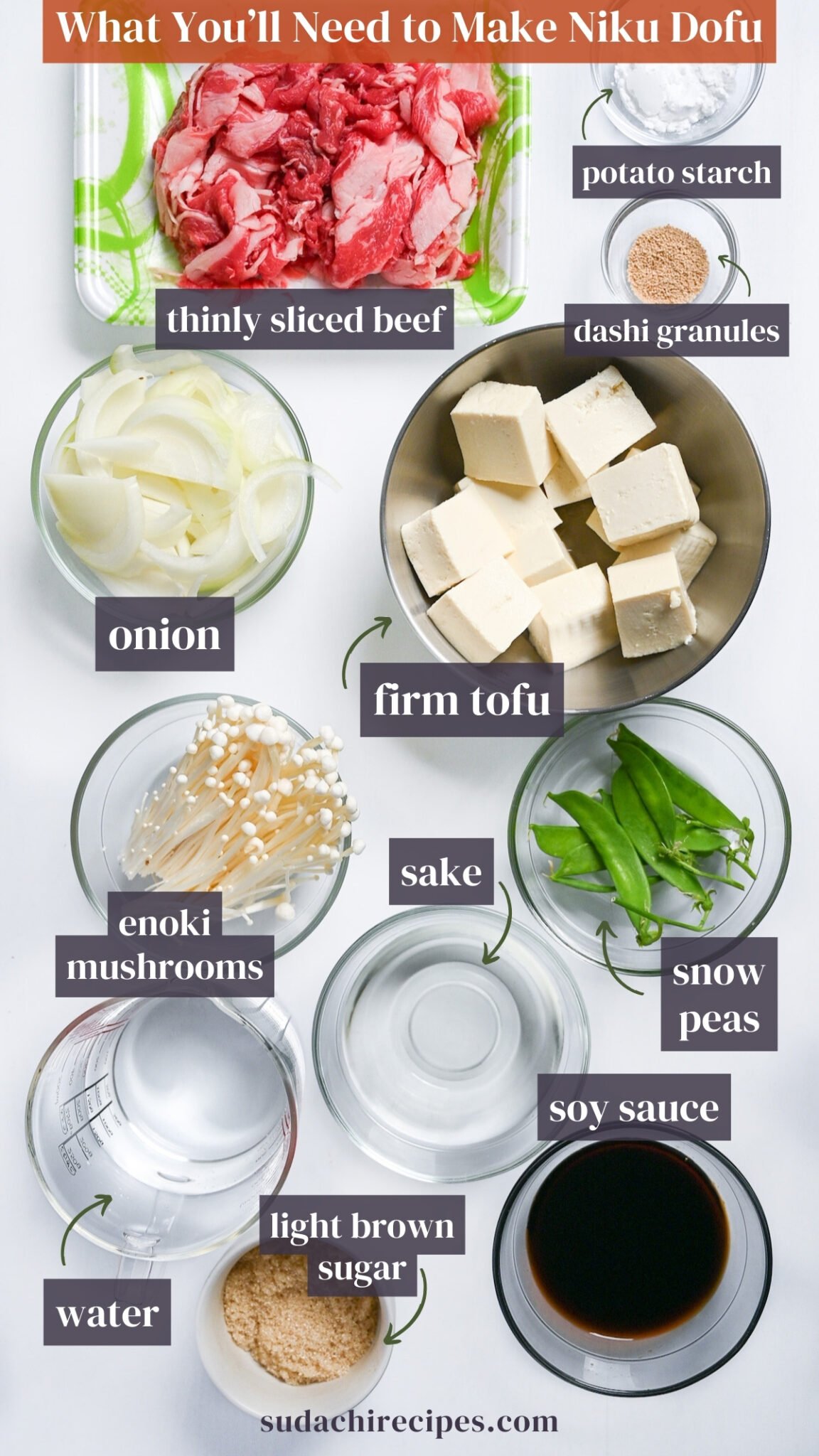 Niku Dofu (Japanese Simmered Beef and Tofu) | Sudachi