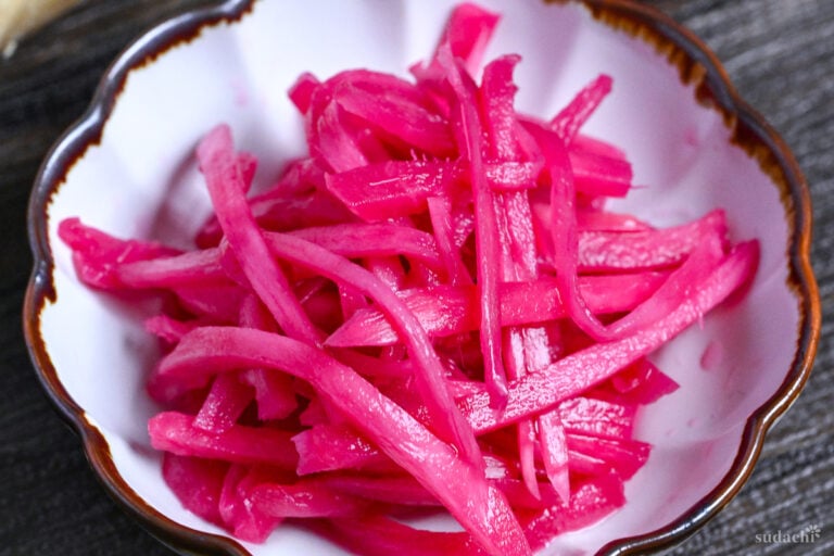 Japanese Red Pickled Ginger (Homemade Benishoga) | Sudachi