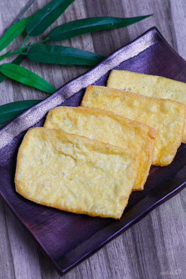 Homemade Aburaage (Thinly Sliced Deep-Fried Tofu Pouch) | Sudachi