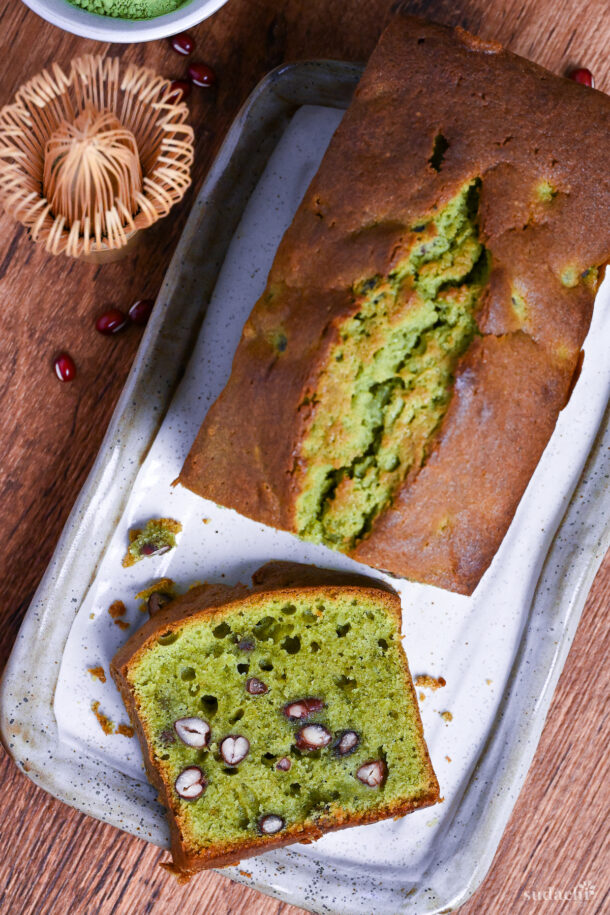 Matcha Pound Cake with Adzuki Beans | Sudachi
