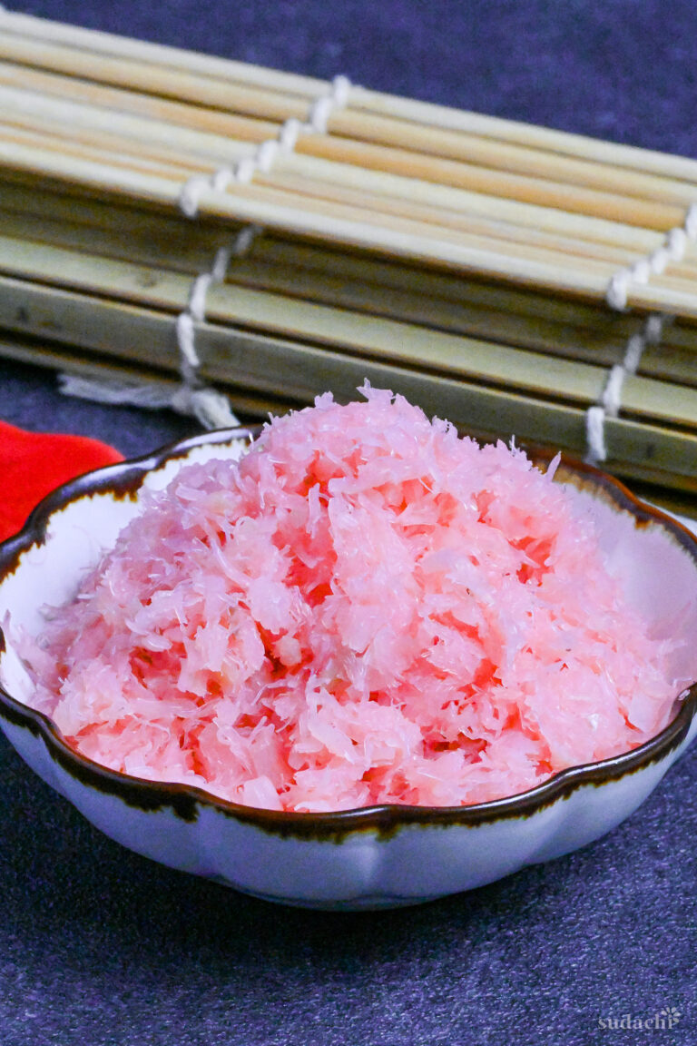 Homemade Sakura Denbu (Fluffy Pink Fish Flakes) | Sudachi