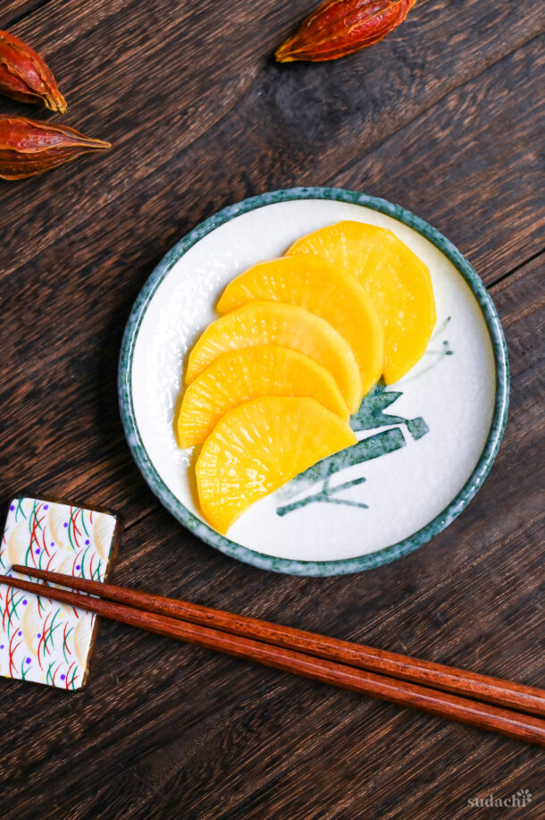 Quick & Easy Takuan (Yellow Daikon Pickles) | Sudachi