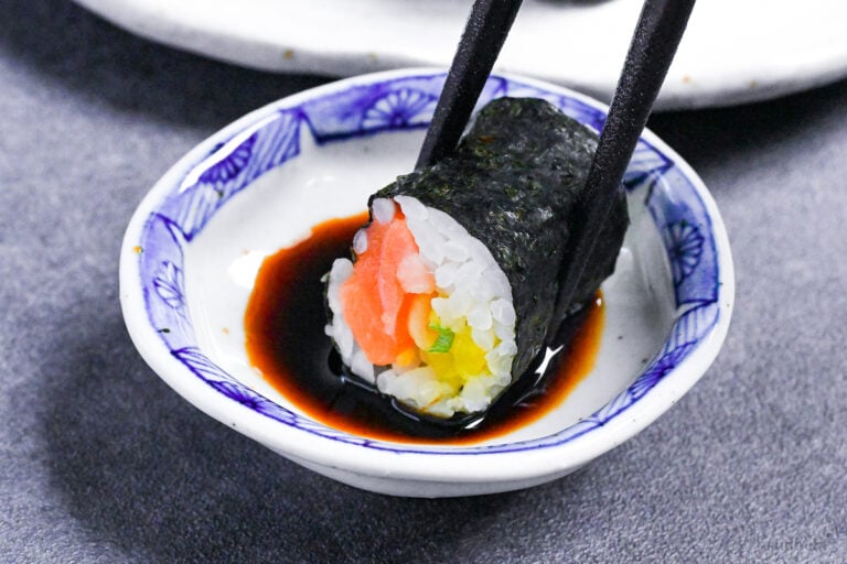 Salmon Sushi Roll with Takuan Pickles & Green Onion | Sudachi