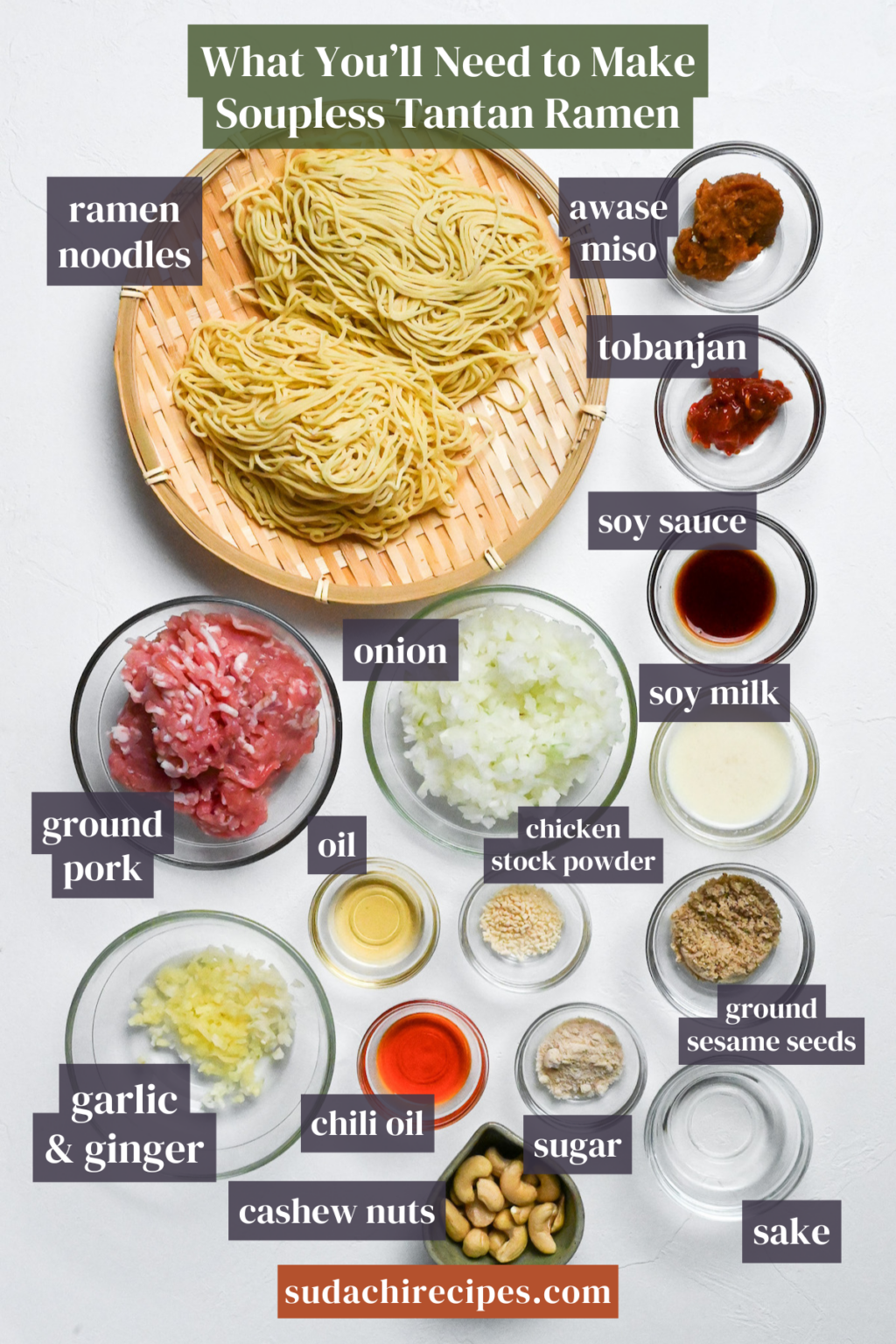 Shirunashi Tantanmen (Soupless Tan Tan Ramen) | Sudachi
