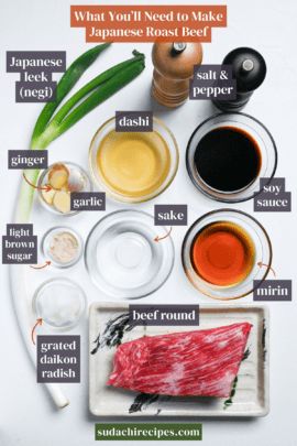Wafu Roast Beef (Japanese Style Roast Beef with Homemade Sauce) | Sudachi