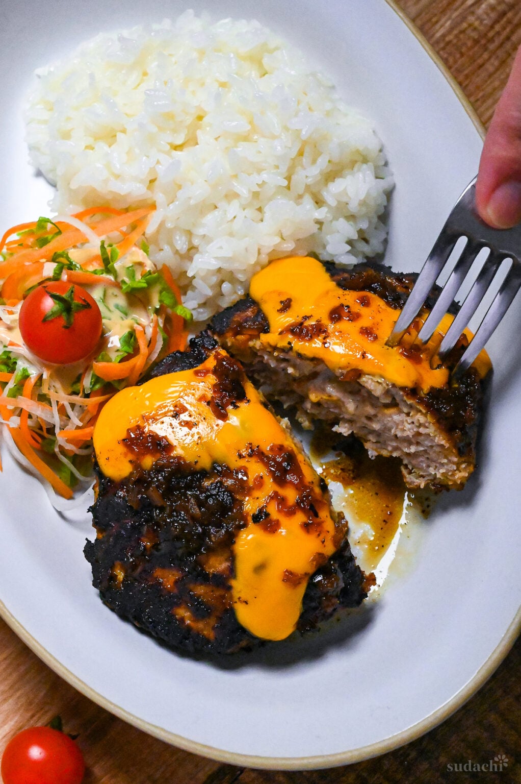 Bikkuri Donkey Copycat Hamburger Steak (Cheese Burg Dish) | Sudachi