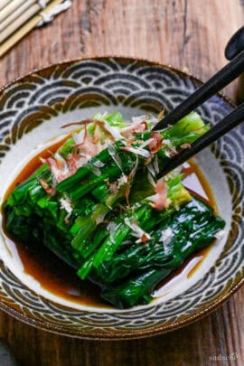 Spinach Ohitashi (Japanese Spinach Salad in Dashi) | Sudachi