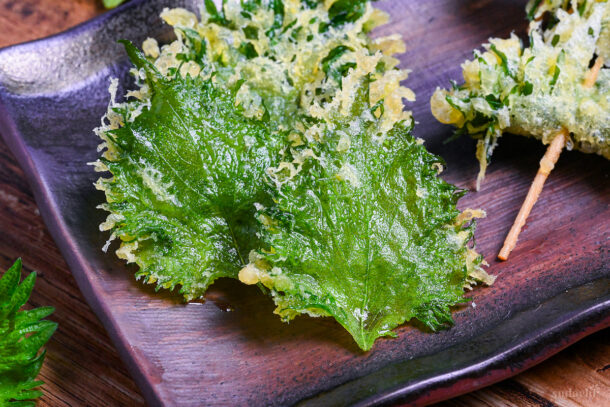 Perilla Leaf Tempura 3 Ways (Ooba/Shiso no Tempura) | Sudachi