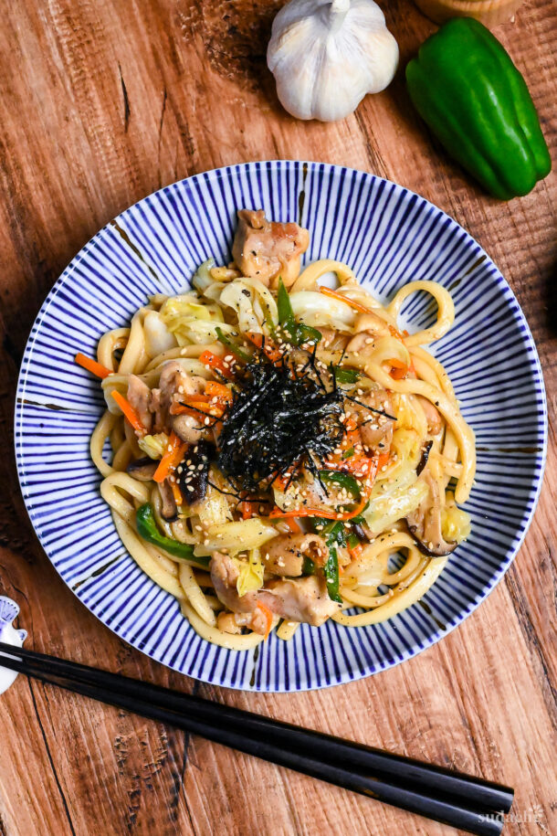 20-Min Japanese Chicken Yaki Udon Noodles Recipe | Sudachi