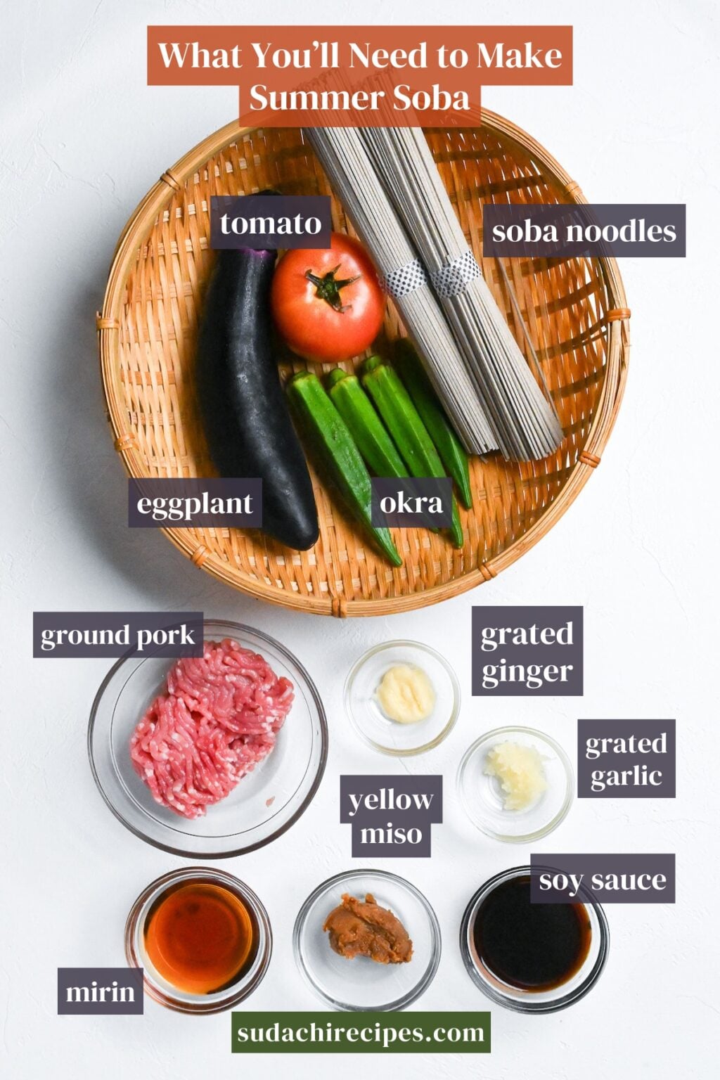Summer Vegetable Soba Noodles with Rich Miso Meat Sauce | Sudachi